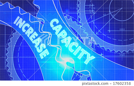 Capacity Increase on Blueprint of Cogs. - Stock Illustration [17602358 ...