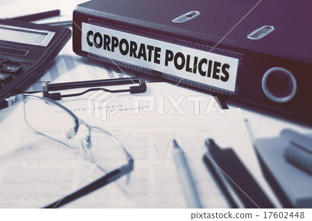 Corporate Policies on Office Folder. Toned Image. - Stock Illustration ...