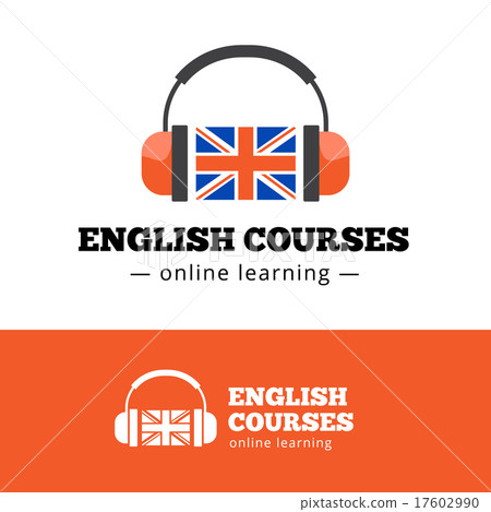 Vector english courses logo concept with british - Stock Illustration ...