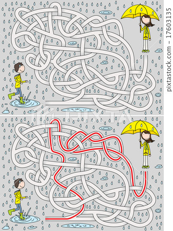 Rainy day maze - Stock Illustration [17603135] - PIXTA