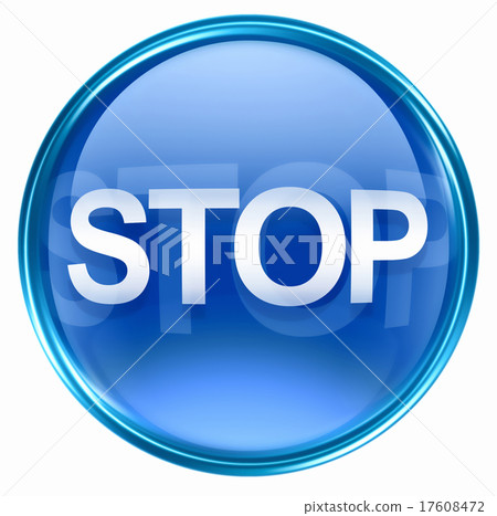 Stop icon blue, isolated on white background - Stock Illustration ...