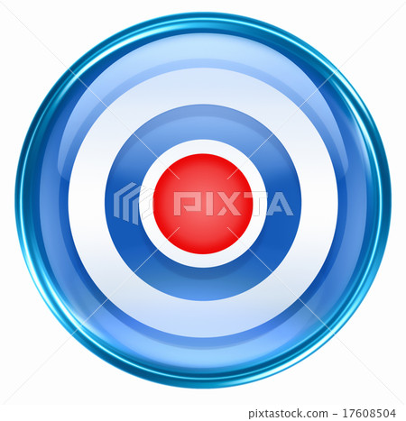 Record icon blue, isolated on white background. - Stock Illustration ...