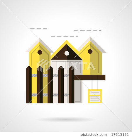 Residential area abstract flat vector icon - Stock Illustration ...