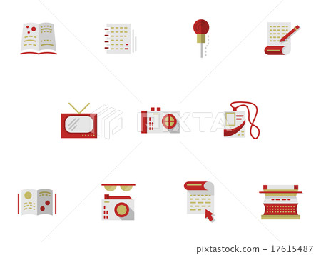 Flat simple vector icons for media publishing. - Stock Illustration ...