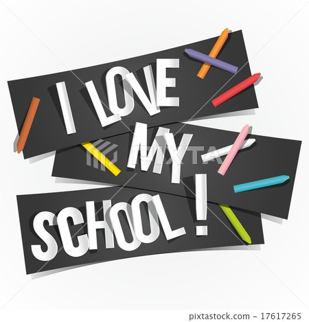 I Love My School Banners vector illustration - Stock Illustration ...