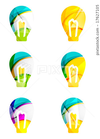 Set of abstract light bulb icons, business - Stock Illustration ...