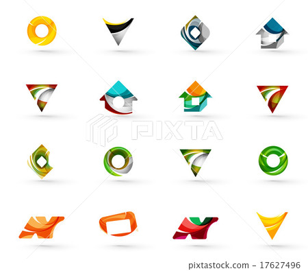 Set of various geometric icons - rectangles - Stock Illustration ...