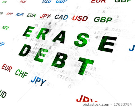 Finance concept: Erase Debt on Digital background - Stock Illustration ...