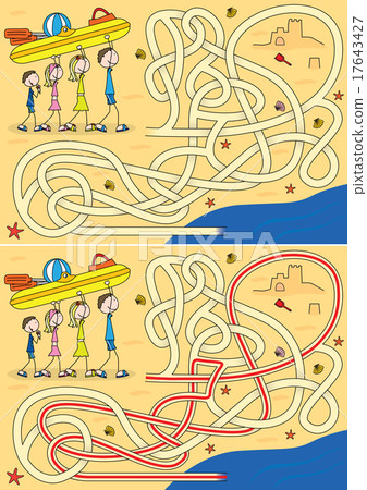 Happy family maze - Stock Illustration [17643427] - PIXTA