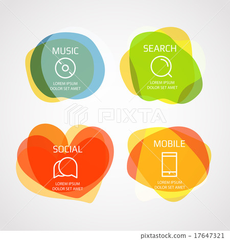 Different color blobs with template text - Stock Illustration [17647321 ...