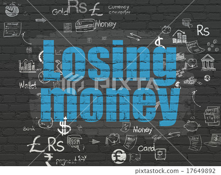 Banking concept: Losing Money on wall background - Stock Illustration ...