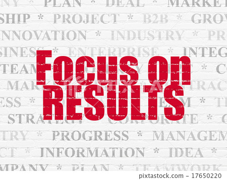 Business concept: Focus on RESULTS on wall - Stock Illustration ...