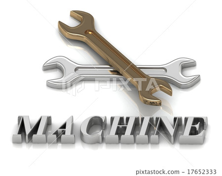 MACHINE- inscription of metal letters and 2 keys - Stock Illustration ...
