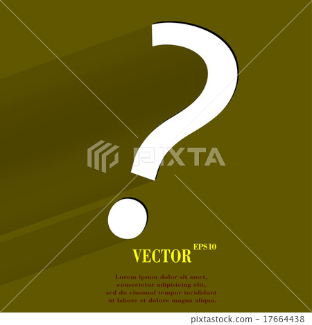 question mark. Flat modern web button with long sh - Stock Illustration ...