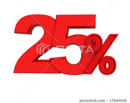 red sign 25 percent - Stock Illustration [17664692] - PIXTA