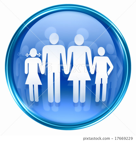 family icon blue, isolated on white background. - Stock Illustration ...