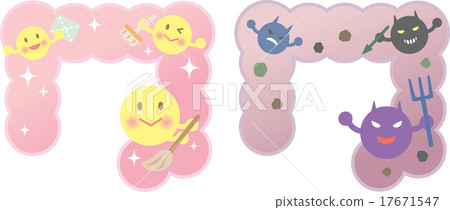 Healthy colon and malfunctioning colon - Stock Illustration [17671547 ...