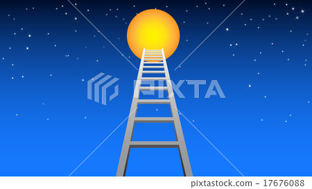 Ladder to moon - Stock Illustration [17676088] - PIXTA