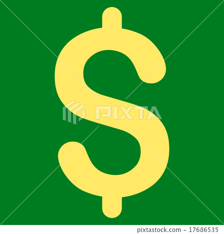 Dollar flat yellow color icon - Stock Illustration [17686535] - PIXTA