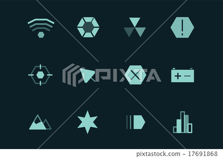 Outline vector UI technology icons set - Stock Illustration [17691868 ...