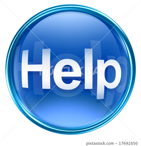 Help icon blue glass, isolated on white background - Stock Illustration ...