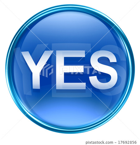 YES icon blue, isolated on white background - Stock Illustration ...