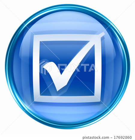 check icon blue, isolated on white background. - Stock Illustration ...