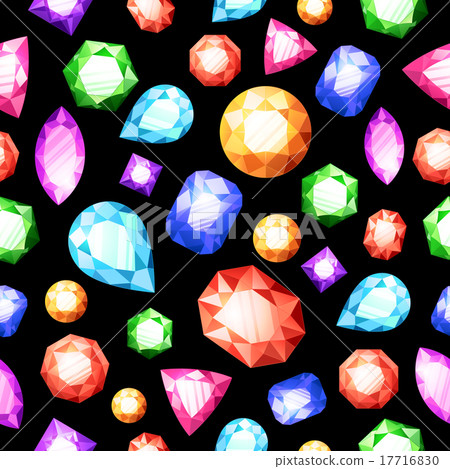 Gemstones Seamless Pattern - Stock Illustration [17716830] - PIXTA