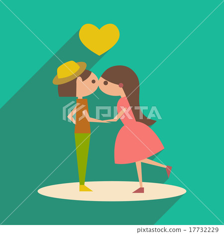 Flat with shadow icon and mobile application kiss - Stock Illustration ...