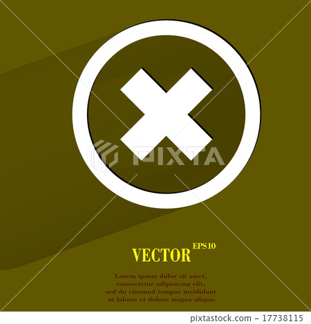 cancel. Flat modern web button with long shadow an - Stock Illustration ...