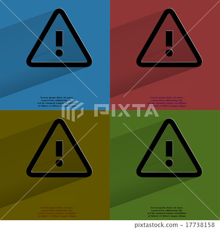 Color set danger. exclamation mark. Flat modern w - Stock Illustration ...