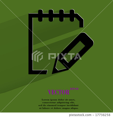 Notepad paper Documents. Flat modern web button wi - Stock Illustration [17738258] - PIXTA