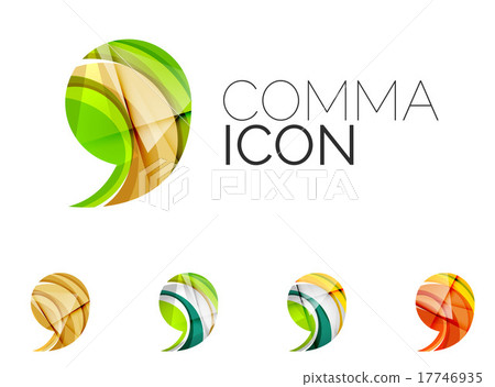 Set of abstract comma icon, business logotype - Stock Illustration ...