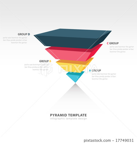 pyramid upside down infographic template - Stock Illustration [17749031 ...
