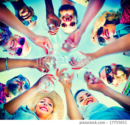 Beach Cheers Celebration Friendship Summer Fun... - Stock Photo ...