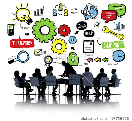 Team Teamwork Support Success Collaboration Cog... - Stock Photo ...