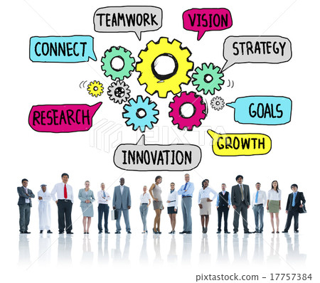 Teamwork Connect Strategy Vision Together Gear... - Stock Photo ...