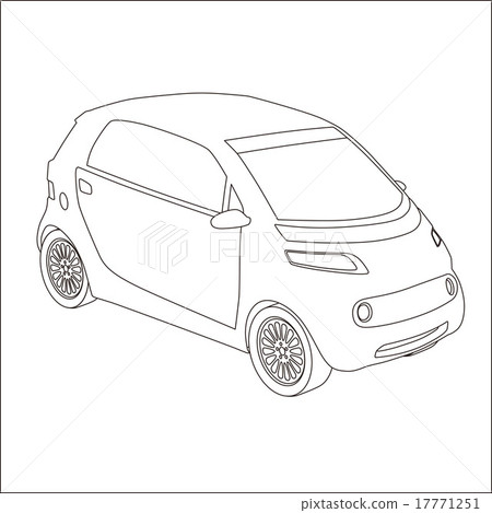 Car line drawing illustrations - Stock Illustration [17771251] - PIXTA