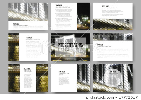 Set of 9 templates for presentation slides. Night - Stock Illustration ...