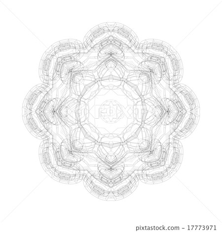 Round vector shape, technical construction - Stock Illustration ...