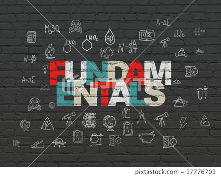 Science concept: Fundamentals on wall background - Stock Illustration ...