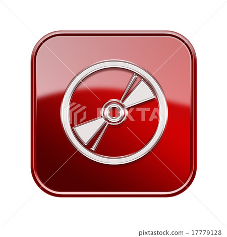 Compact Disc icon glossy red, isolated on white -插圖素材 [17779128] - PIXTA圖庫