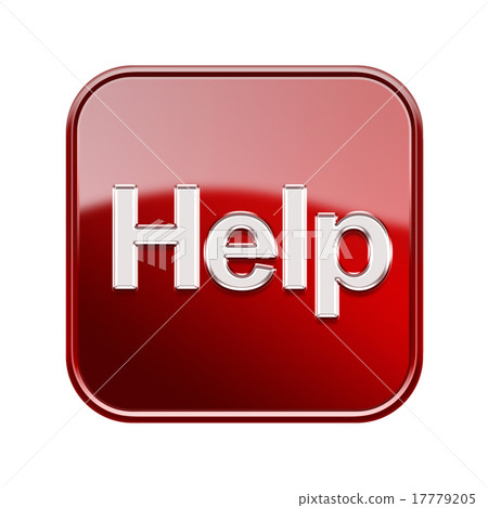 Help icon glossy red, isolated on white background - Stock Illustration ...
