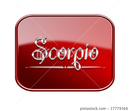 Scorpio zodiac icon red glossy, isolated on white - Stock Illustration ...