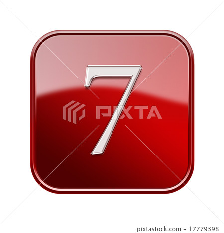 Number seven red glossy, isolated on white - Stock Illustration ...