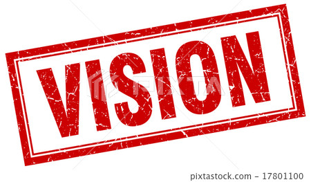 vision red square grunge stamp on white - Stock Illustration [17801100 ...