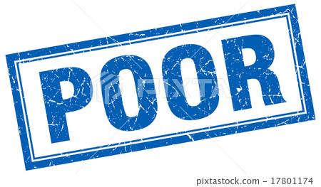 poor blue square grunge stamp on white - Stock Illustration [17801174 ...