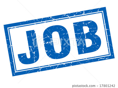 job blue square grunge stamp on white - Stock Illustration [17801242 ...