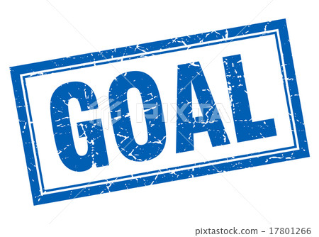 goal blue square grunge stamp on white - Stock Illustration [17801266 ...