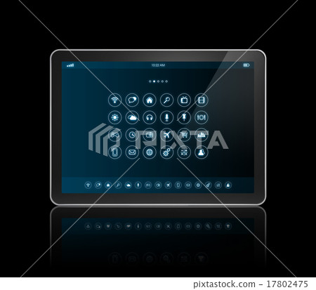 digital tablet with apps icons interface - Stock Illustration [17802475 ...